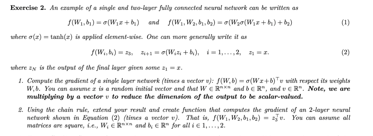 Solved Exercise 2. ﻿An example of a single and two-layer | Chegg.com