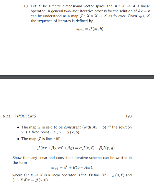 Solved 18. Let X be a finite dimensional vector space and | Chegg.com