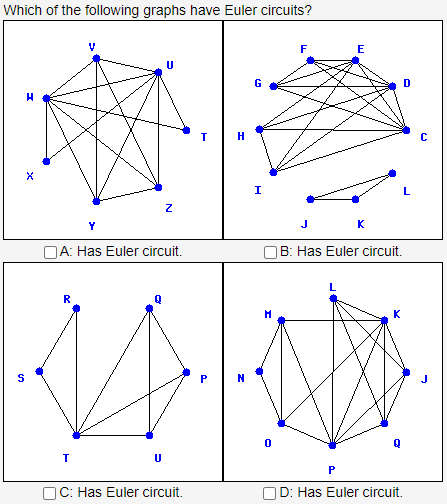 Solved Which Of The Following Graphs Have Euler Circuitsa 3090