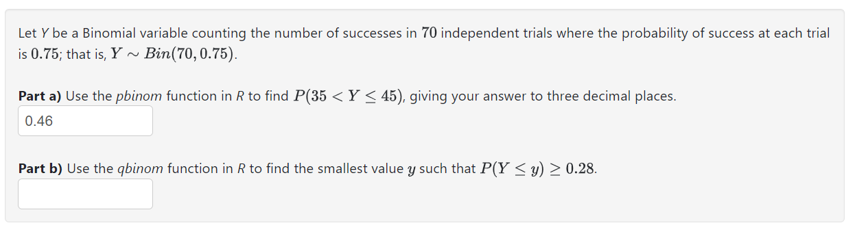 Solved Let Y Be A Binomial Variable Counting The Number Of 5536