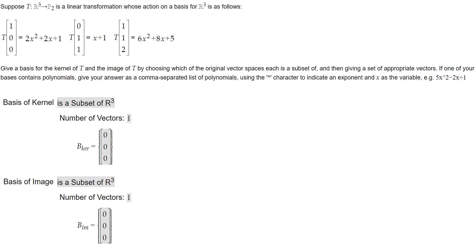Solved Suppose T: R3»P2 is a linear transformation whose | Chegg.com
