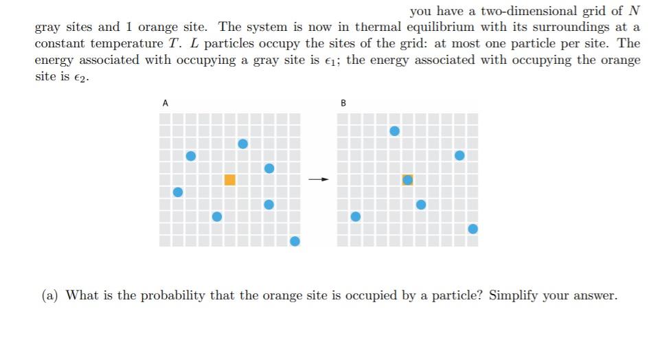Solved you have a two-dimensional grid of N gray sites and 1 | Chegg.com