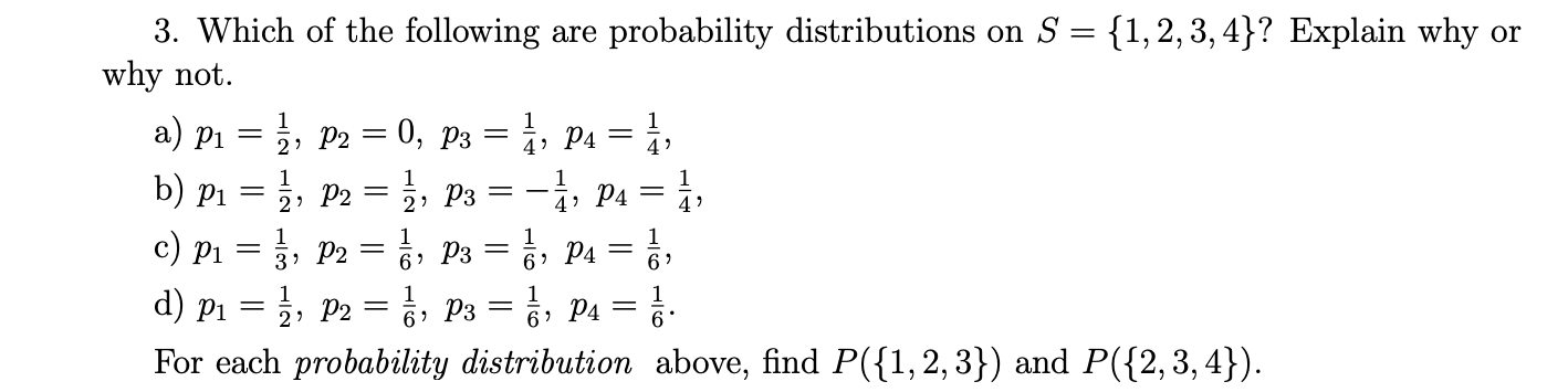 Solved 3. Which of the following are probability | Chegg.com