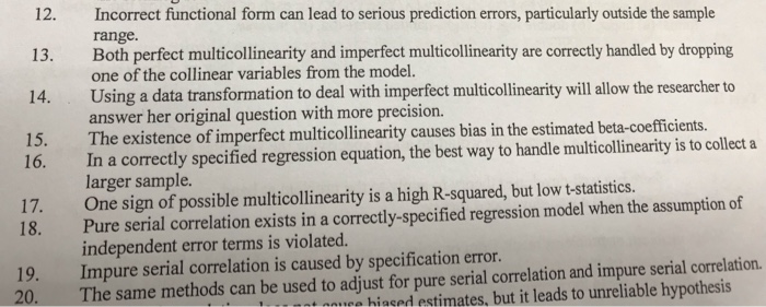 Solved Incorrect functional form can lead to serious | Chegg.com