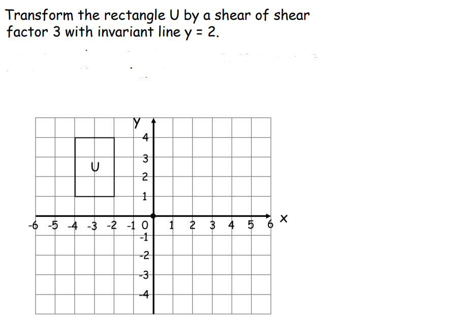 Solved Transform the rectangle U by a shear of shear factor | Chegg.com