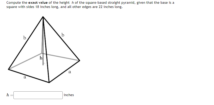 Solved Compute the exact value of the height h of the | Chegg.com