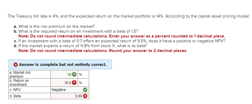 Solved The Treasury bill rate is 4%, and the expected return | Chegg.com