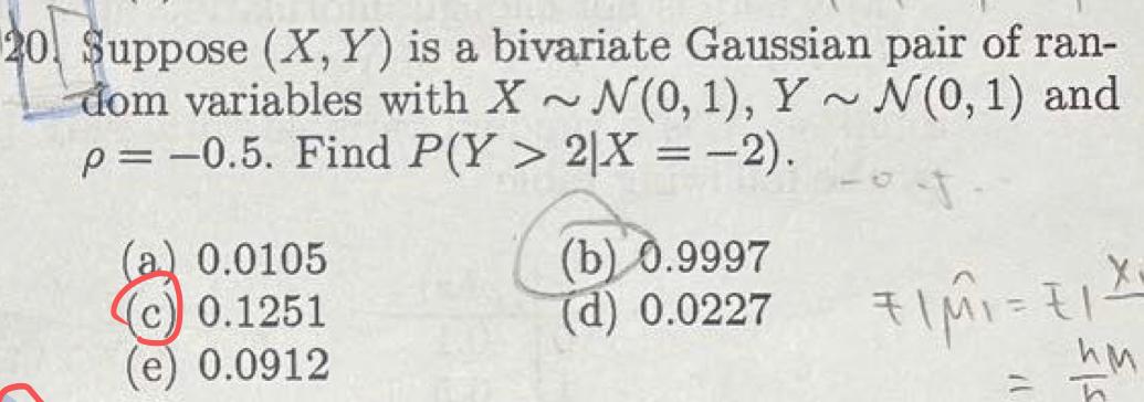Solved 0. Suppose (X,Y) is a bivariate Gaussian pair of | Chegg.com