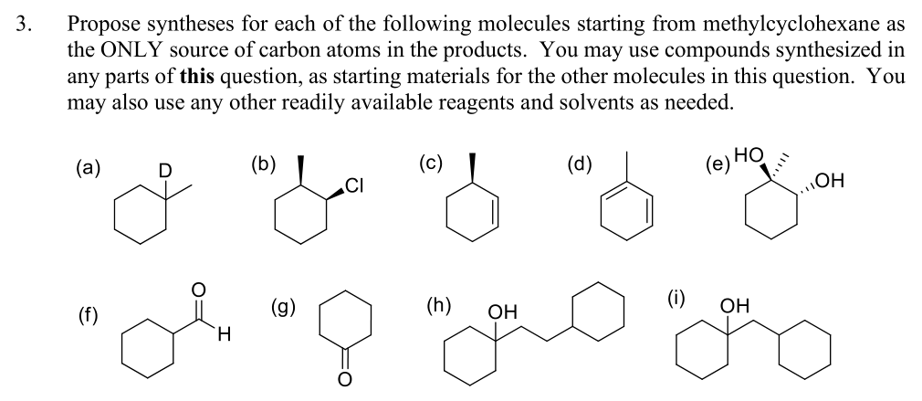 Solved 3. Propose syntheses for each of the following | Chegg.com