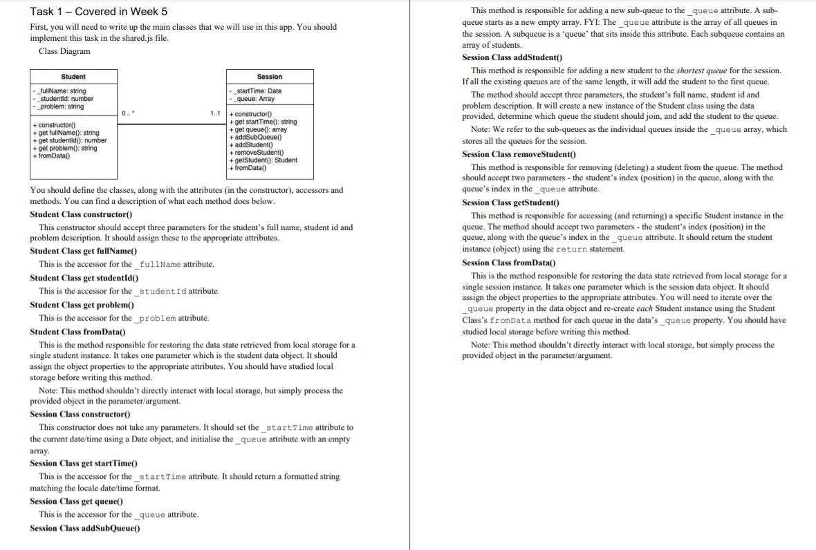 Solved Task 1 - Covered in Week 5 First, you will need to | Chegg.com