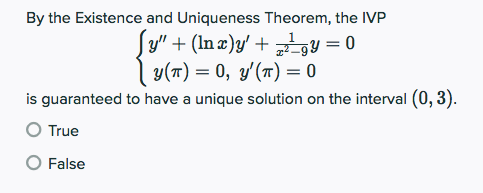 Solved By the Existence and Uniqueness Theorem, the IVP Sy" | Chegg.com
