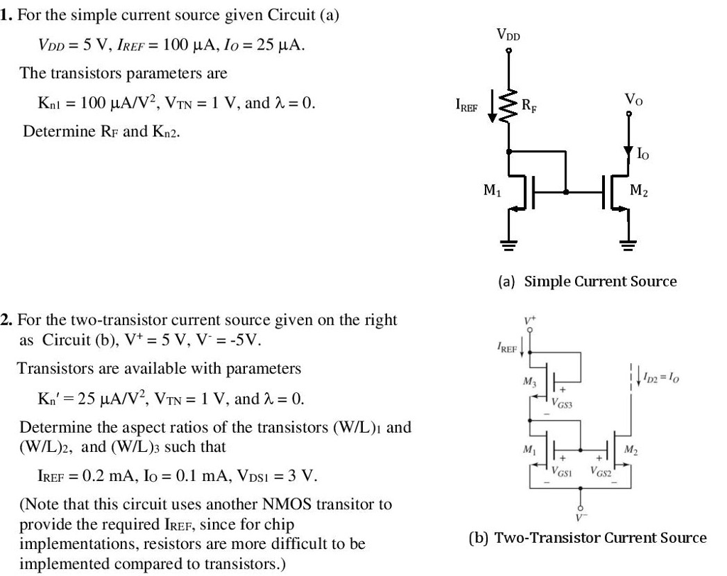Solved 1. For the simple current source given Circuit (a) | Chegg.com