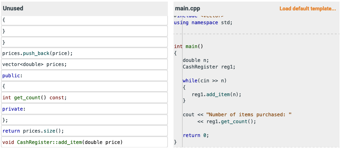 Solved 9.4.3: Rearrange the code to implement the specified | Chegg.com