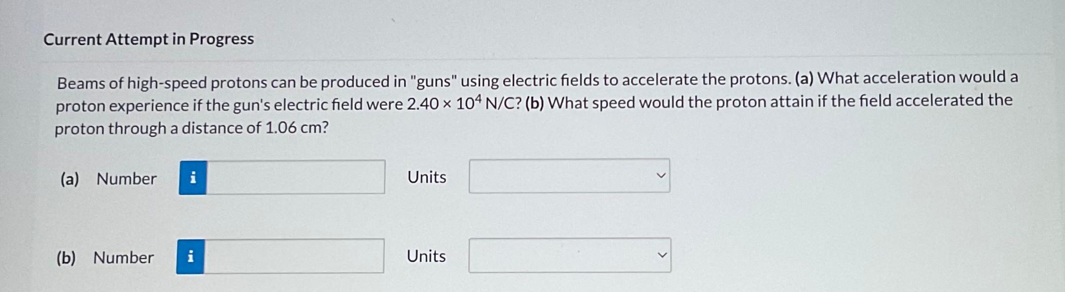 Solved Beams of high-speed protons can be produced in "guns" | Chegg.com