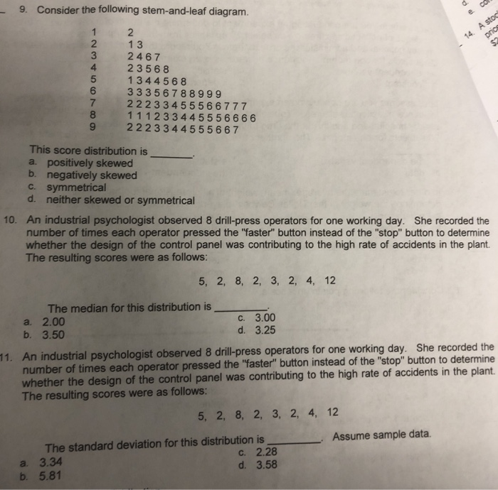 Solved 9. Consider the following stem-and-leaf diagram. 2 1 | Chegg.com Solved 9. Consider the following stem-and-leaf diagram. 2 1 | Chegg.com
