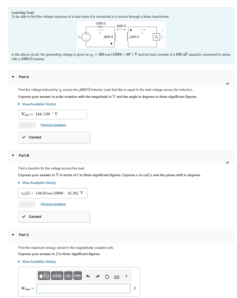 Solved Learning Goal:To be ﻿able to ﻿find the voltage | Chegg.com