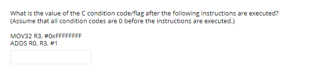 Solved What is the value of the condition code/flag after | Chegg.com