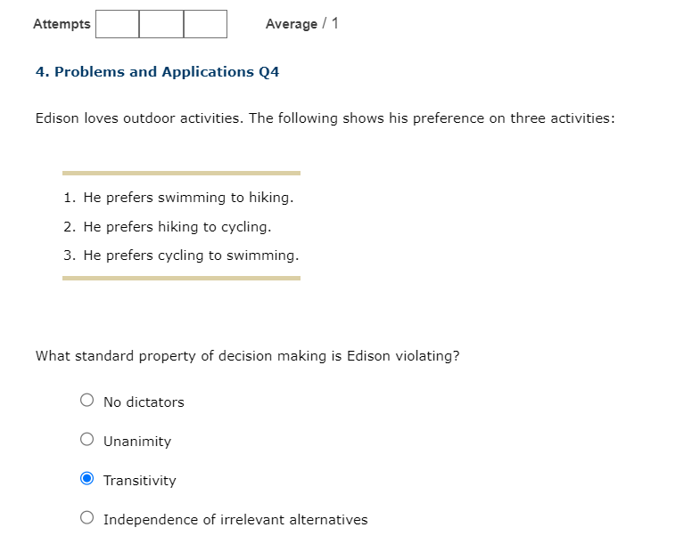 Solved AttemptsAverage / 1Problems and Applications Q4Edison | Chegg.com