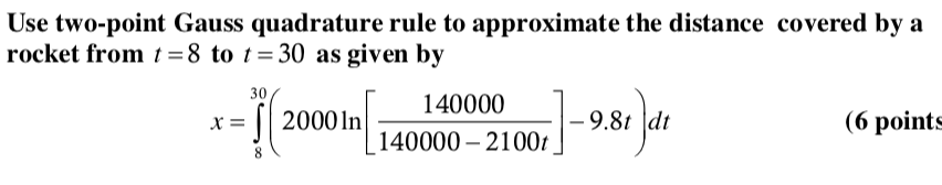 Solved Use two-point Gauss quadrature rule to approximate | Chegg.com