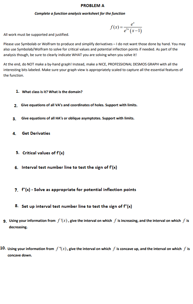 Solved PROBLEM A Complete a function analysis worksheet for | Chegg.com