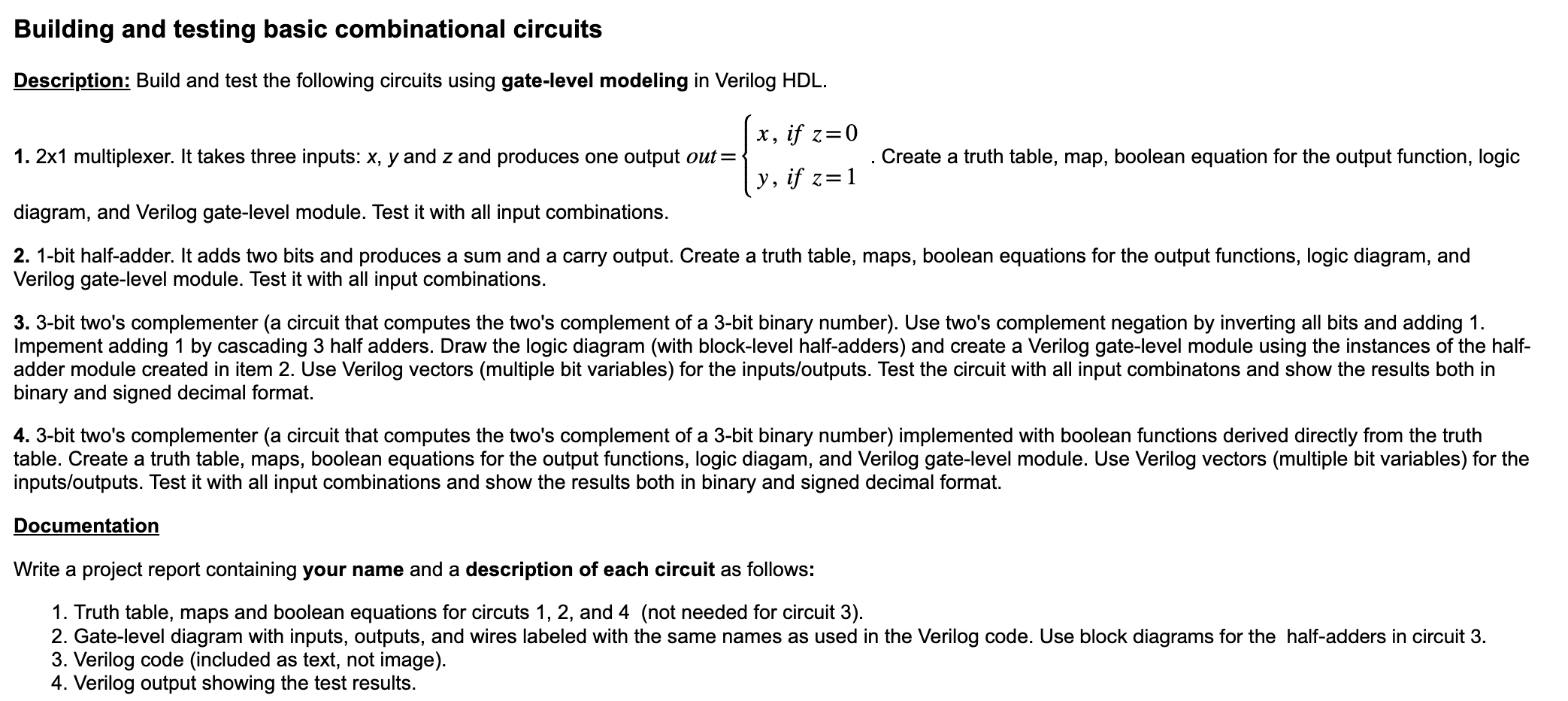 Solved Building and testing basic combinational circuits | Chegg.com