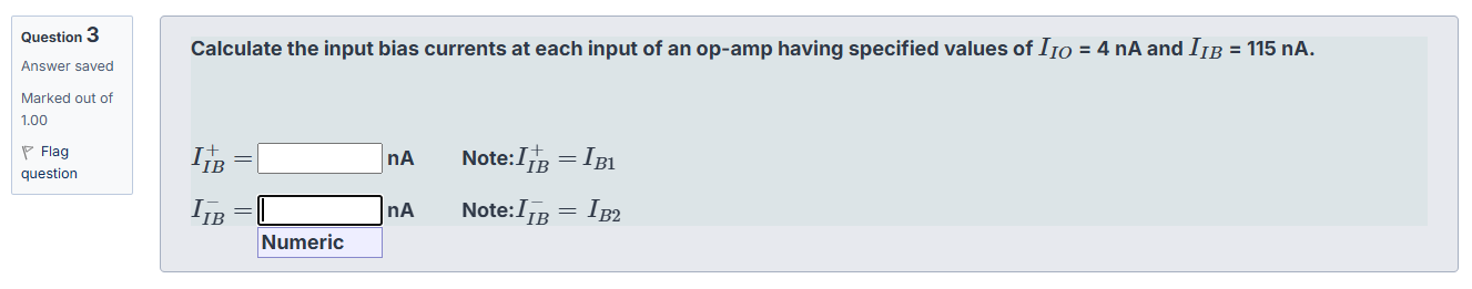 Solved Calculate the input bias currents at ﻿each input | Chegg.com