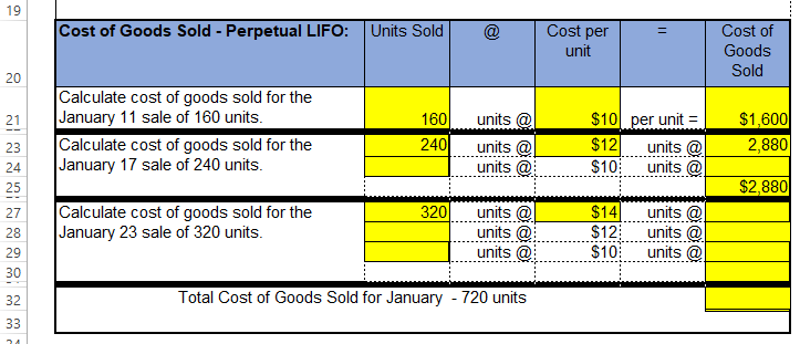 Solved what are the formulas used for each of the yellow | Chegg.com