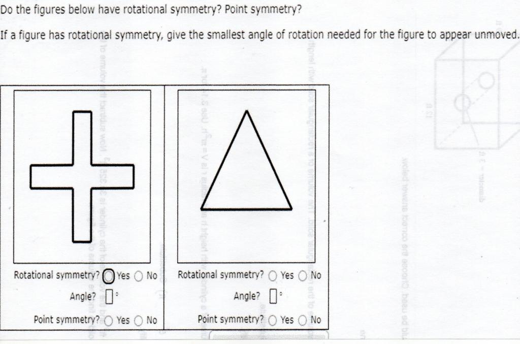 Solved Do the figures below have rotational symmetry? Point | Chegg.com