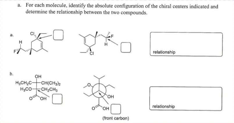 Solved a. ﻿For each molecule, identify the absolute | Chegg.com