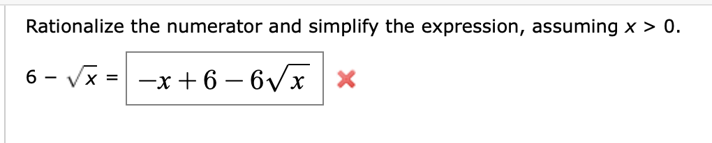 Solved Rationalize the numerator and simplify the | Chegg.com