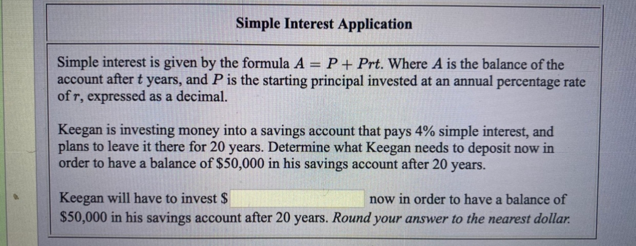 Solved Simple interest is given by the formula | Chegg.com