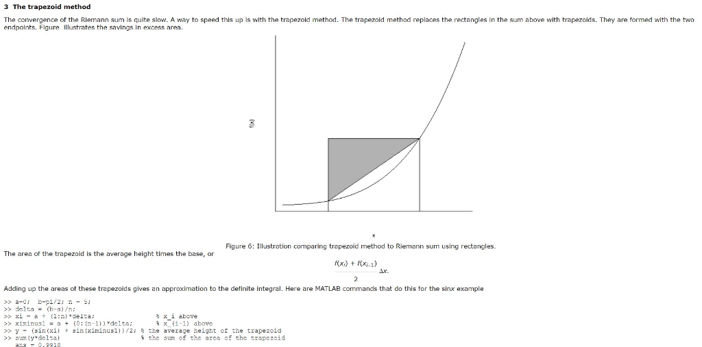 Solved 3 The trapezoid method The convergence of the Riemann | Chegg.com