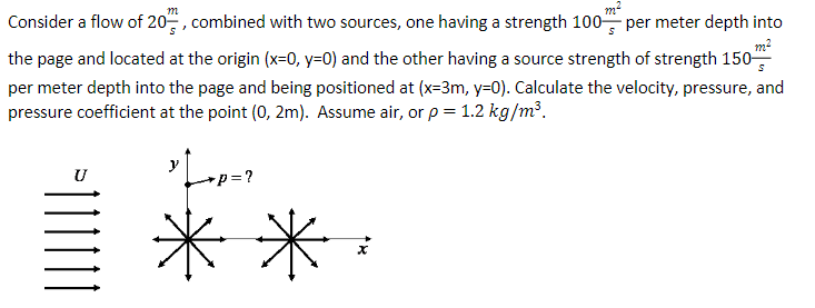 Solved Consider a flow of 20sm, combined with two sources, | Chegg.com