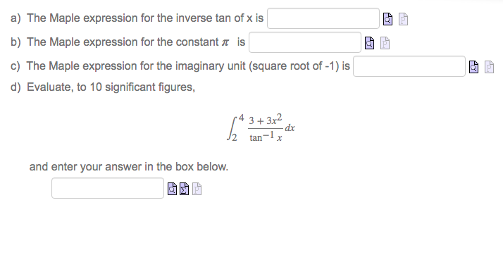 Solved a) The Maple expression for the inverse tan of x is | Chegg.com