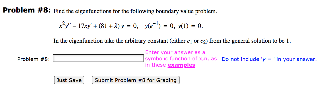 Solved Problem #8: Find the eigenfunctions for the following | Chegg.com