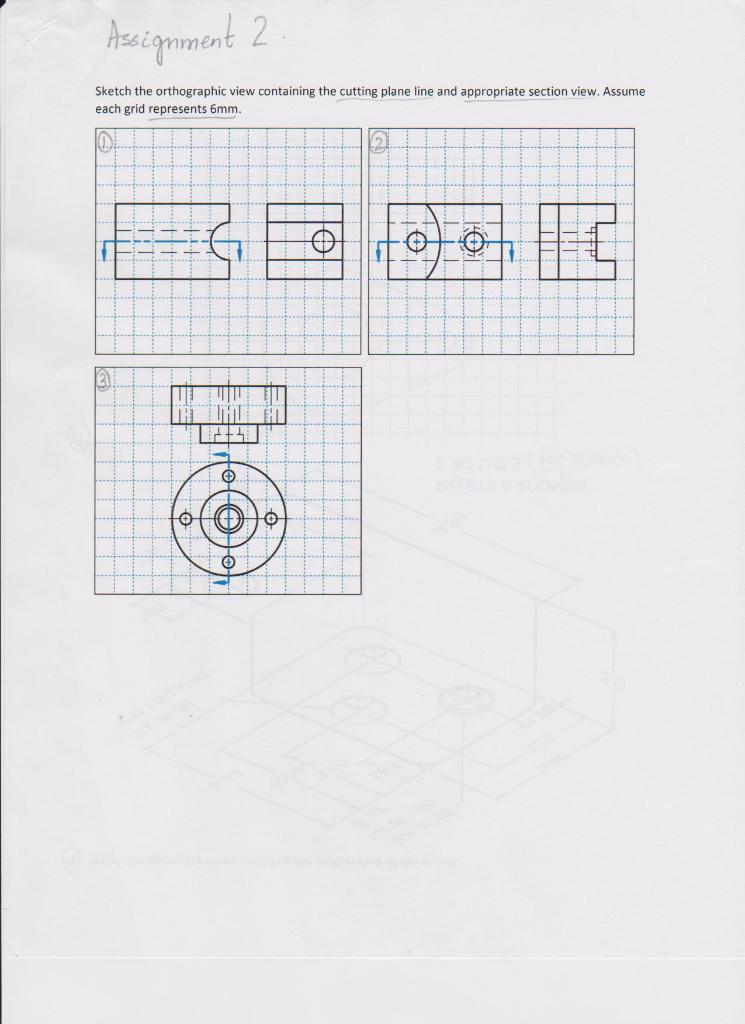 Solved Sketch the orthographic view containing the cutting | Chegg.com