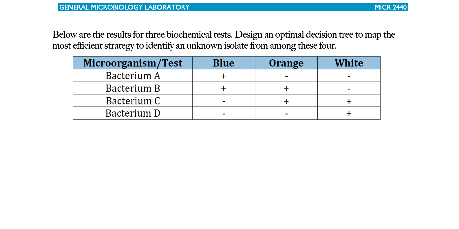 Solved GENERAL MICROBIOLOGY LABORATORY MICR 2440 Below are | Chegg.com