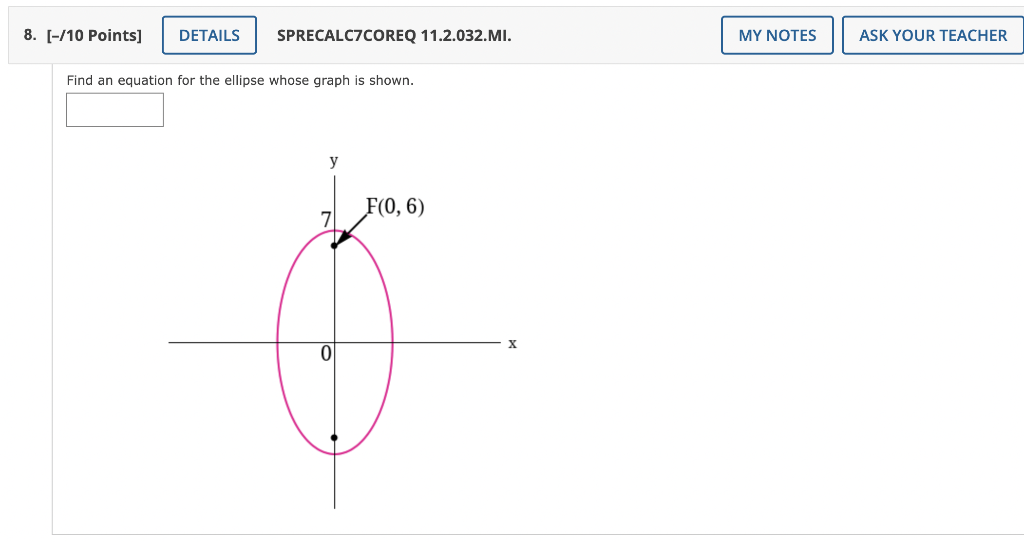Solved 8. (-/10 Points] DETAILS SPRECALC7COREQ 11.2.032.MI. | Chegg.com