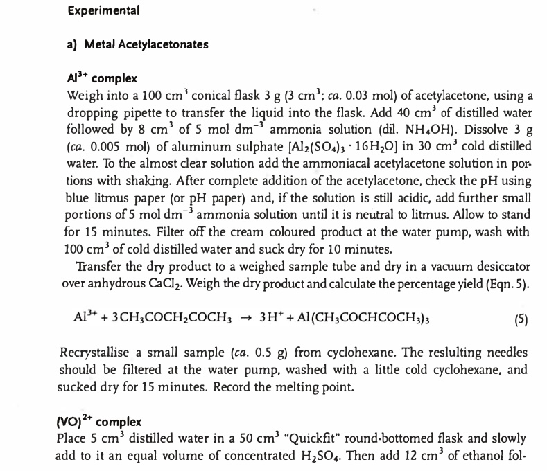 Solved Al3+ complex dropping pipette to transfer the liquid | Chegg.com