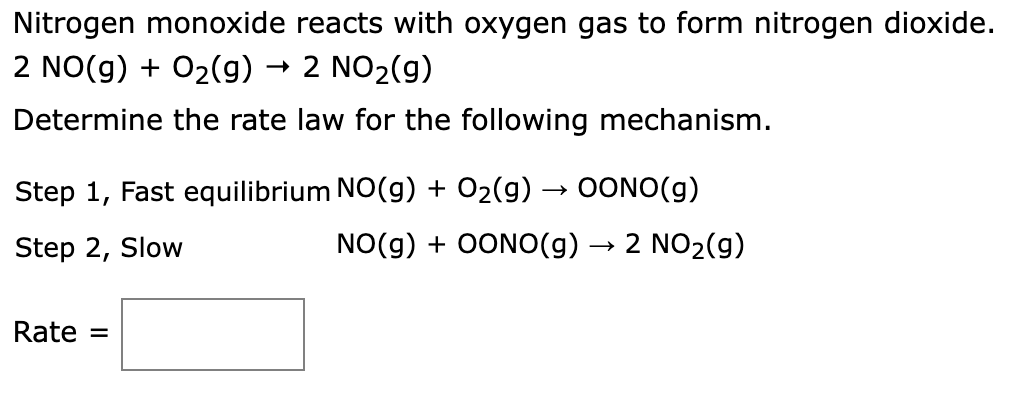 Solved Nitrogen monoxide reacts with oxygen gas to form | Chegg.com