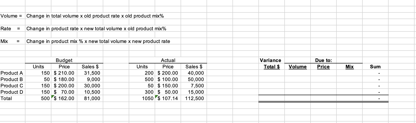 Solved Volume = Change in total volume x old product rate x | Chegg.com