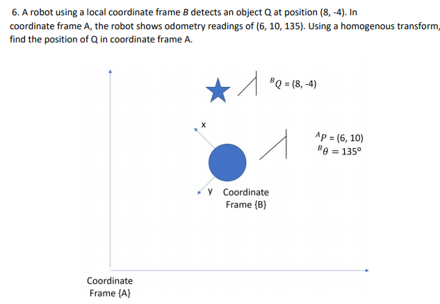 Solved 6. A robot using a local coordinate frame B detects | Chegg.com
