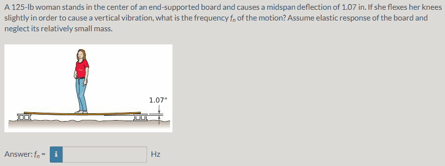 Solved A 125-lb woman stands in the center of an | Chegg.com