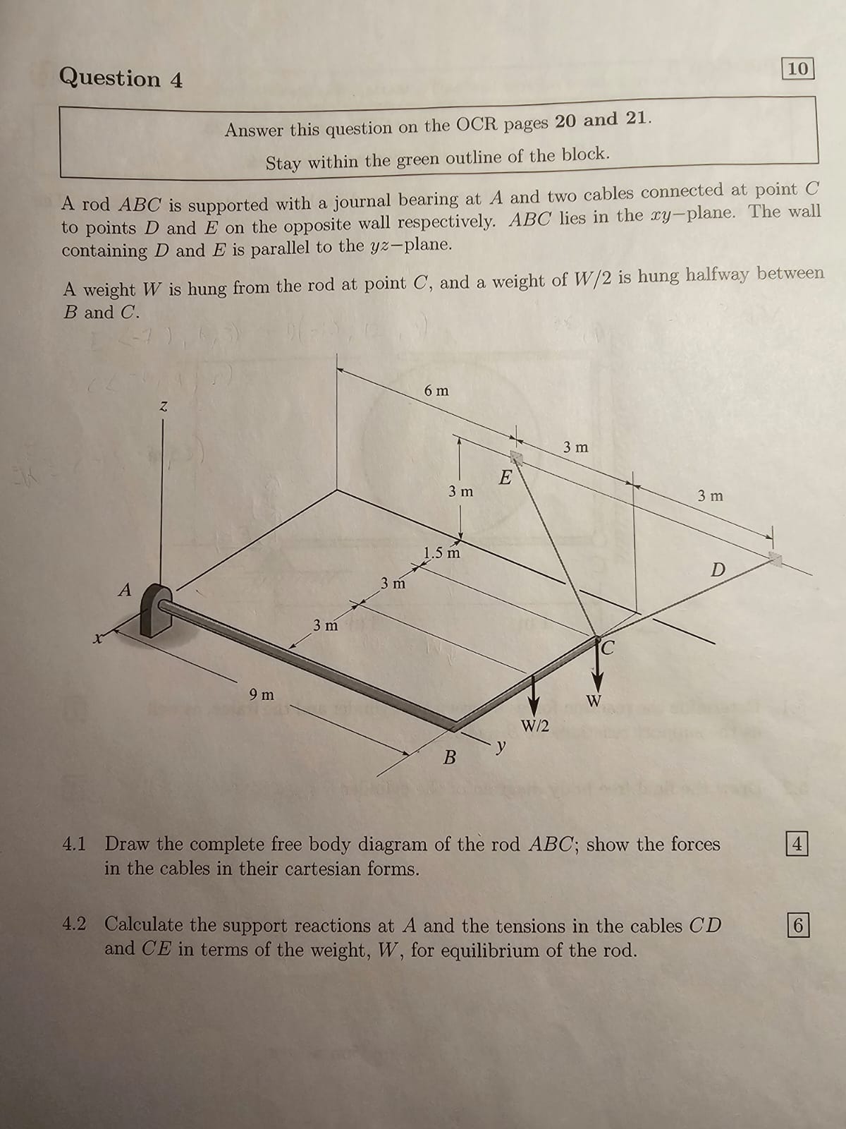 Solved A rod ABC is supported with a journal bearing at A | Chegg.com
