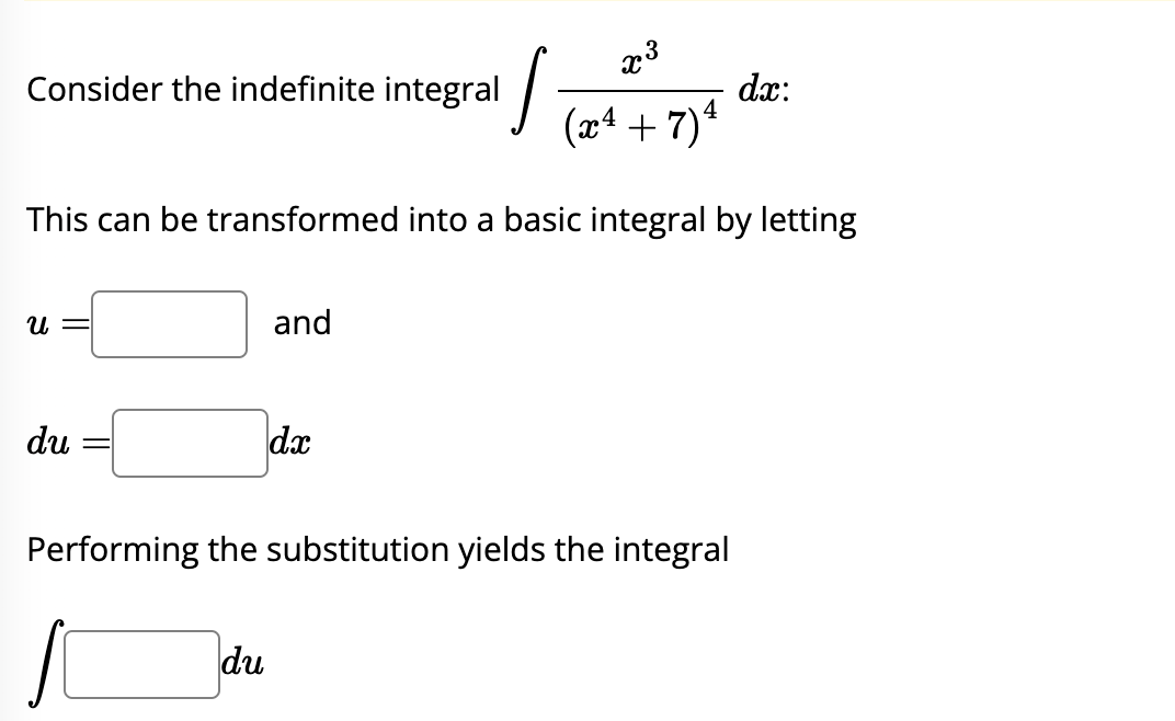 Solved Consider the indefinite integral \\( \\int | Chegg.com