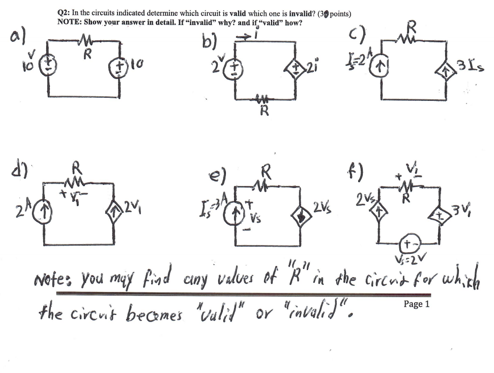 Solved a) Q2: In the circuits indicated determine which | Chegg.com