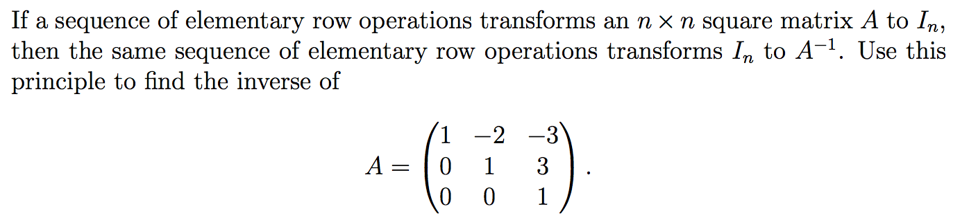 Solved If a sequence of elementary row operations transforms | Chegg.com