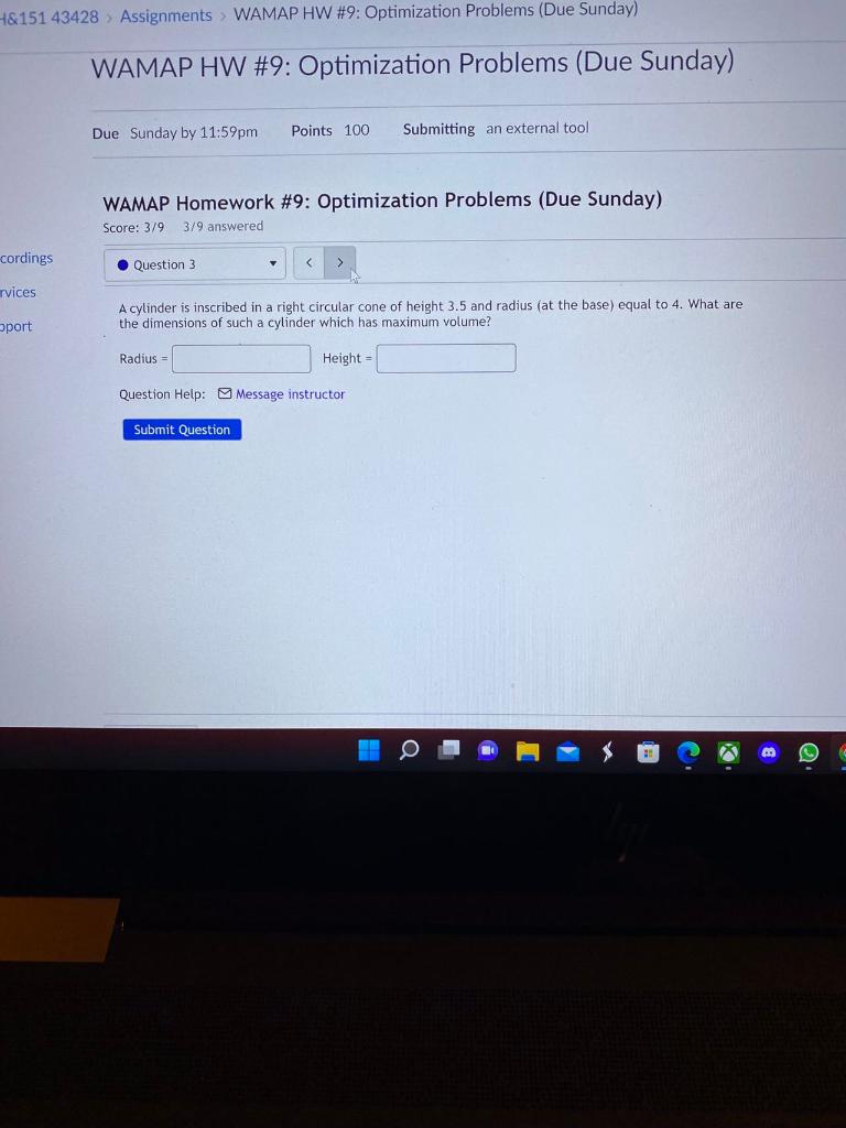 Solved H&151 43428 Assignments > WAMAP HW #9: Optimization | Chegg.com