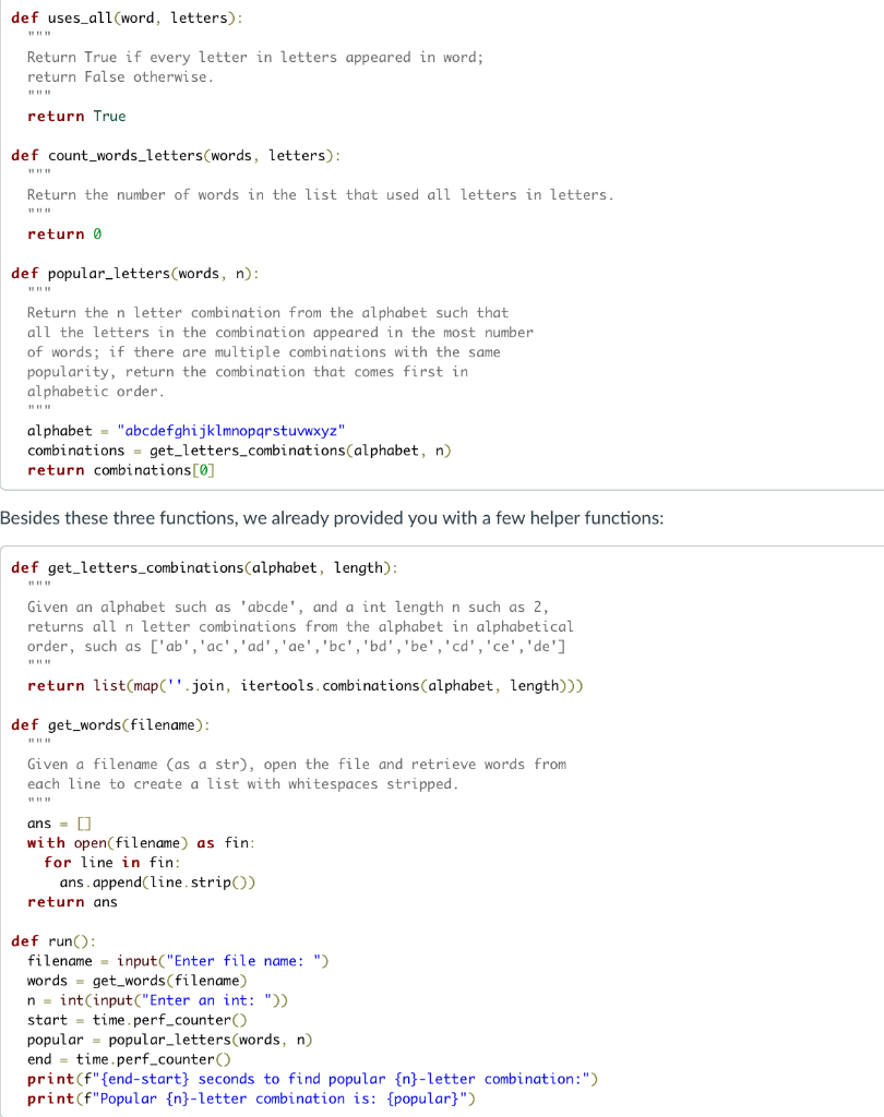 Solved import time import itertools def | Chegg.com