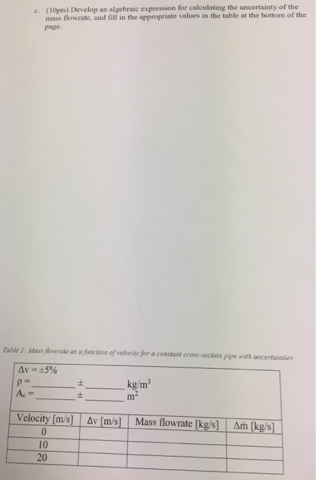 Solved You are tasked with determining the uncertainty in | Chegg.com